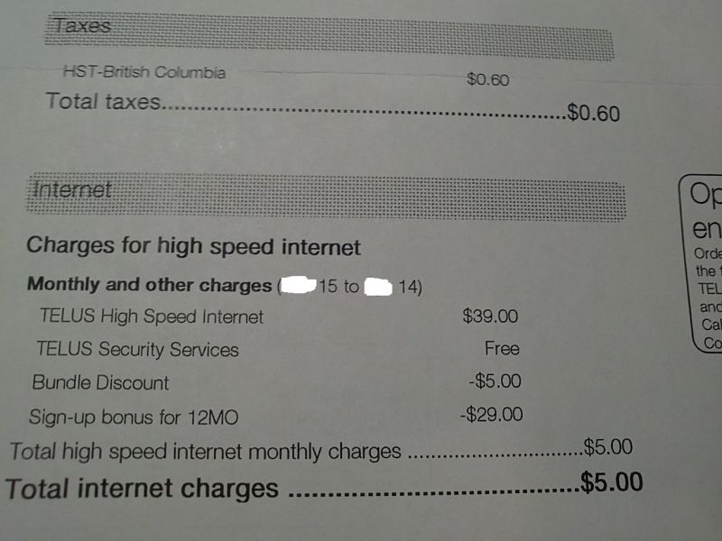 TELUS Highspeed Internet ~ CAD5 + TAX = CAD5.6 - RedFlagDeals.com Forums